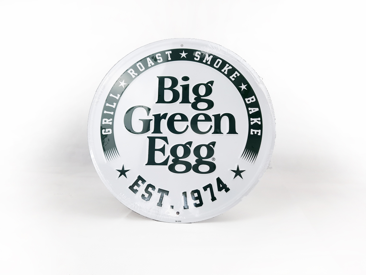Big Green Egg White Sign - BASBQ BBQ Speciaalzaak